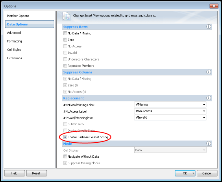 Essbase Format Strings In Smart View The Excel Add In And Financial Reports Epm Marshall